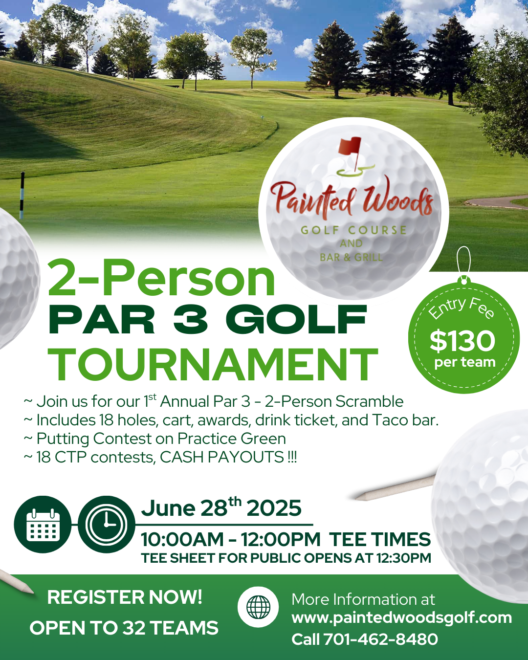 2025 2-Person Par 3 Golf Tournament | Painted Woods Golf Course